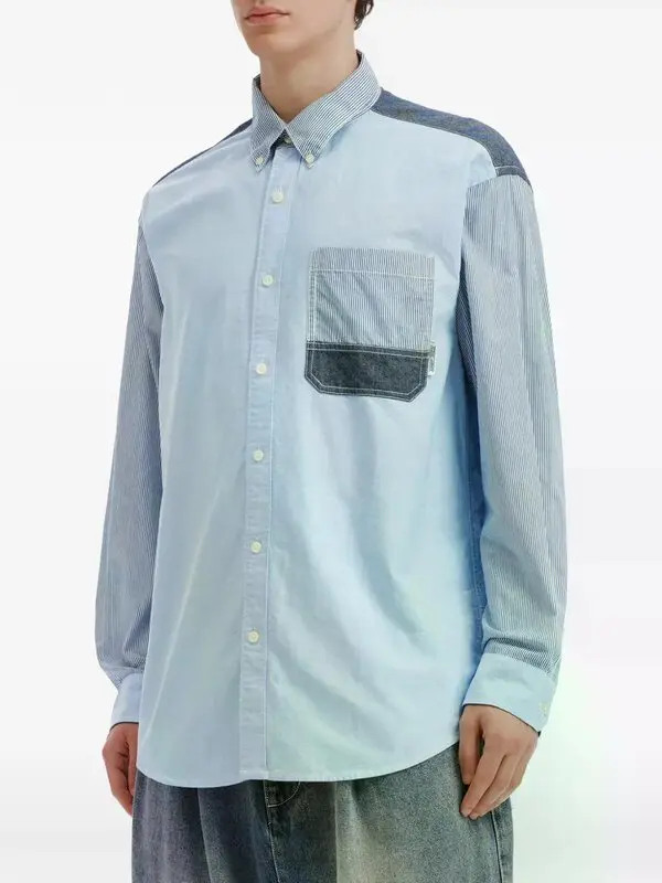 Izzue Patchwork Striped Shirt