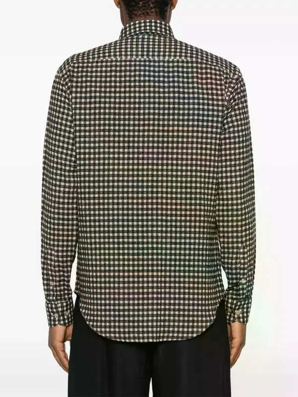 Emporio Armani Gingham-check Long-sleeve Shirt