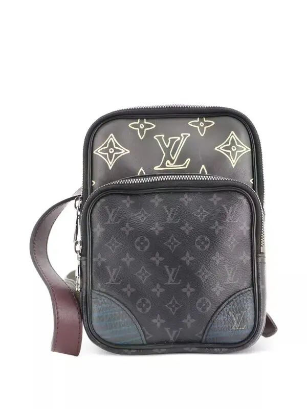 LOUIS VUITTON Amazone Sling Bag Patchwork Monogram Eclipse Canvas And Printed Leather - Black