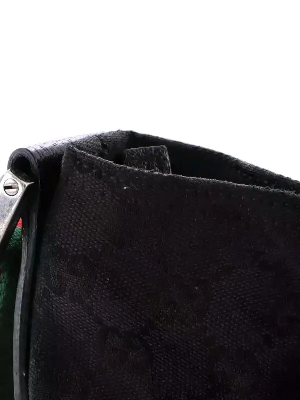 Gucci Front Pocket Web Messenger Gg Canvas Medium Crossbody Bag
