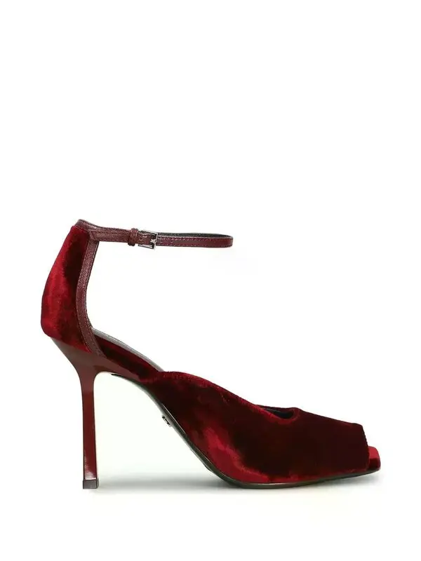 Lola Cruz Velvet Open-toe Stiletto Sandals