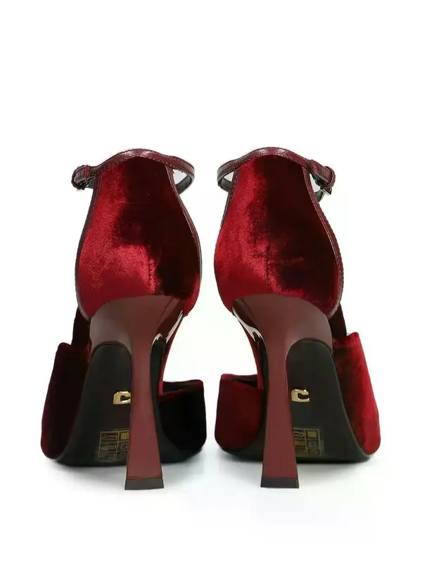 Lola Cruz Velvet Open-toe Stiletto Sandals
