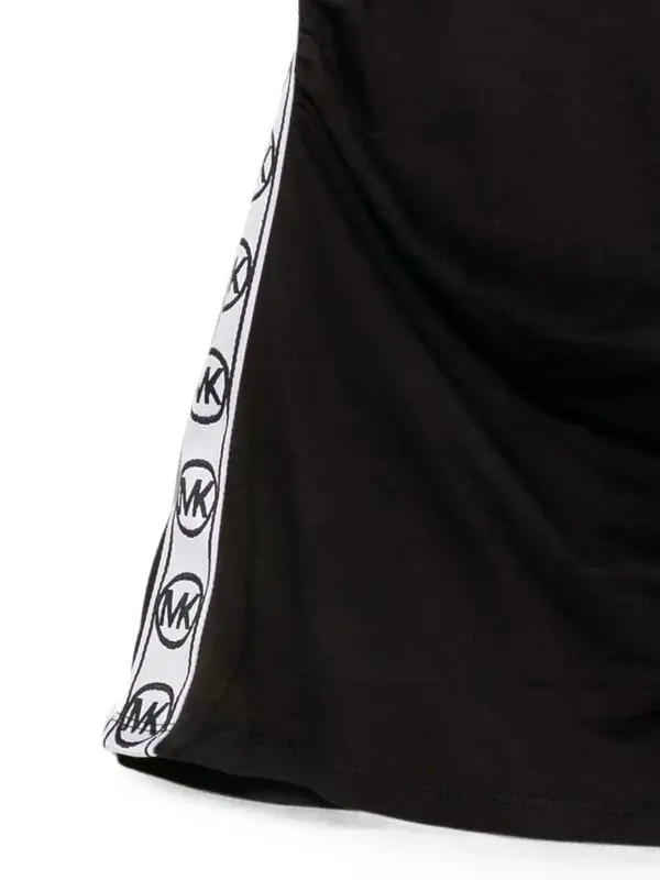 Michael Kors Logo-tape Ruched T-shirt - Black