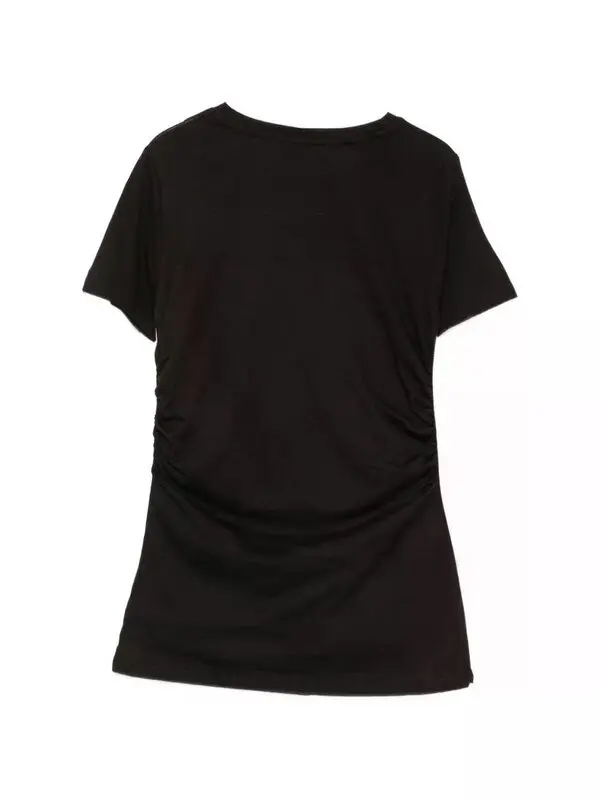 Michael Kors Logo Tape Ruched T-shirt - Black