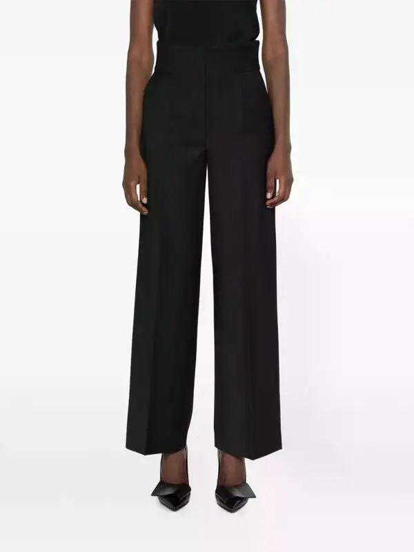 DE SANTIS High-waisted Pleated Wide-leg Trousers