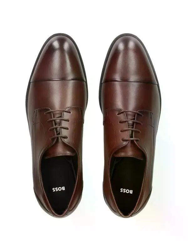 BOSS Leather Derby Shoes With Cap Toe