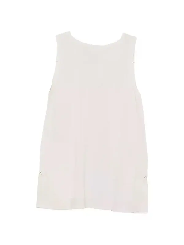 D.exterior V-neck Side-slit Top