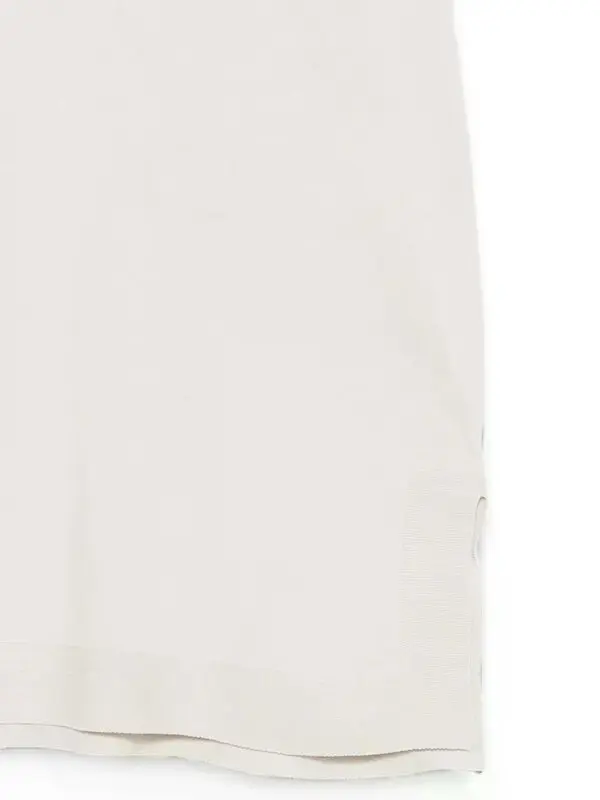 D.exterior V-neck Side-slit Top