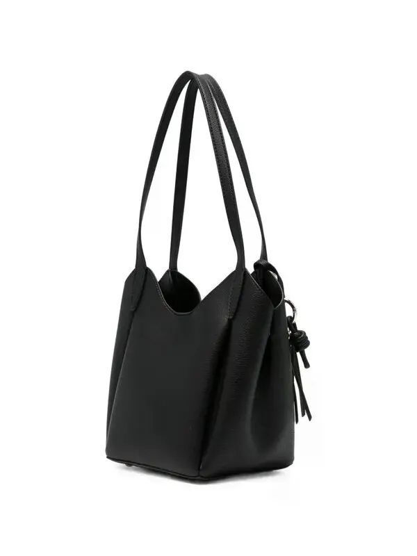 Guess Melody Logo-plaque Pebbled-leather Shoulder Bag - Black