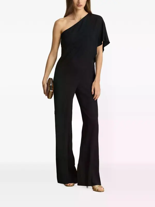 Ralph Lauren Cape Georgette One-shoulder Draped Jumpsuit