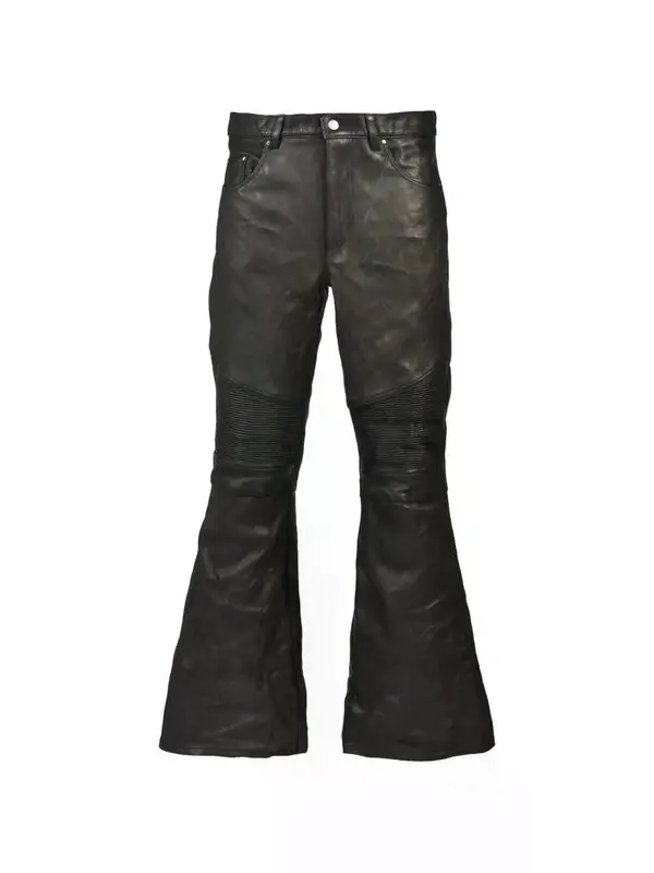 FILTH Panelled Leather Flared Trousers