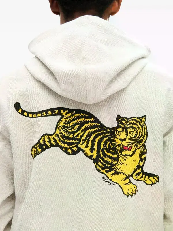 Kenzo Jumping Tiger Herringbone Hoodie