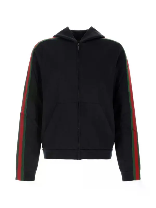 Gucci Silk Cotton Jersey Zip Jacket With Web