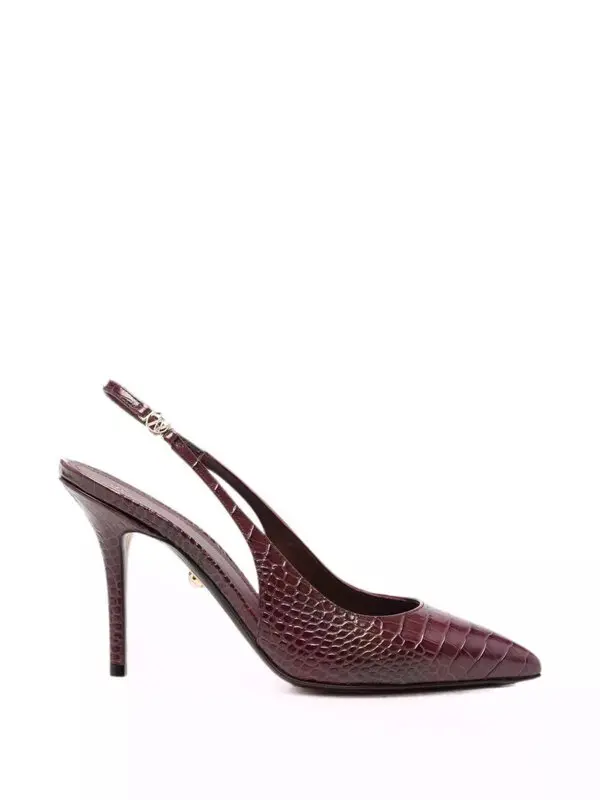 ALEVI MILANO Croc-effect Slingback Pumps