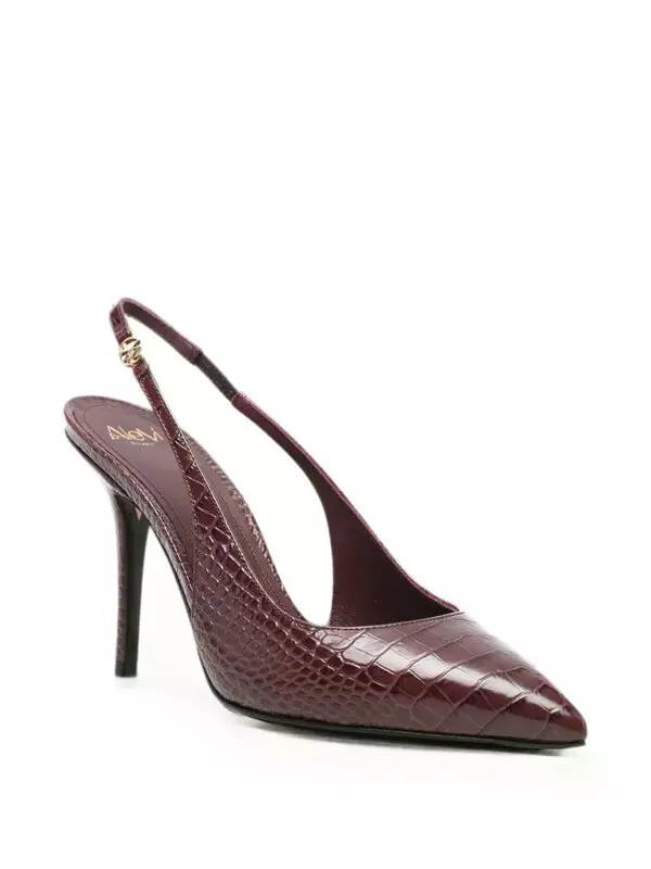 ALEVI MILANO Croc-effect Slingback Pumps