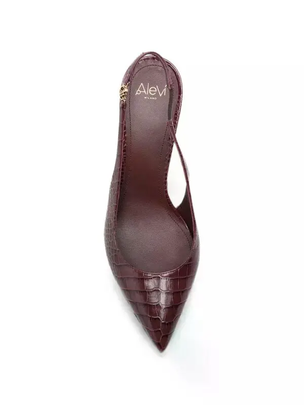 ALEVI MILANO Croc-effect Slingback Pumps