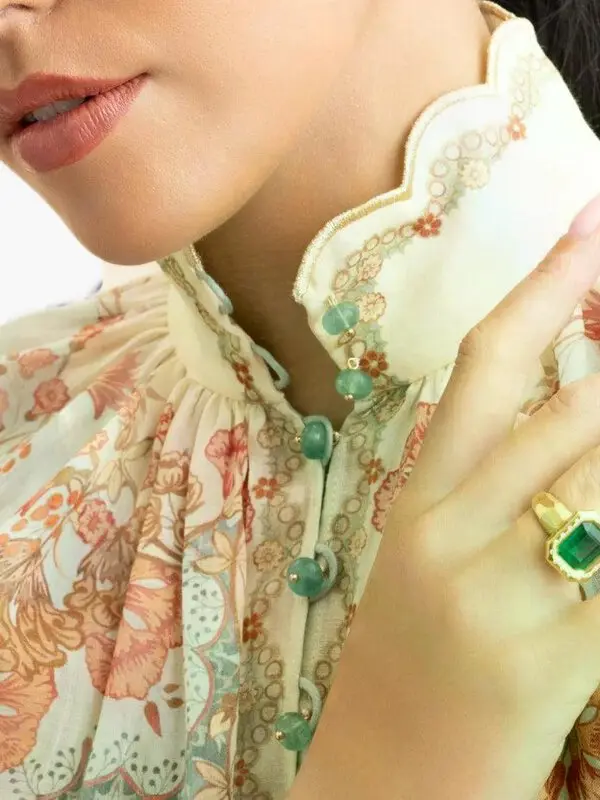 OCTAVIA ELIZABETH Hidden Gem Emerald Earrings