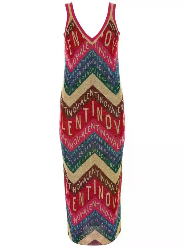 Valentino Garavani Chevron Lurex Dress