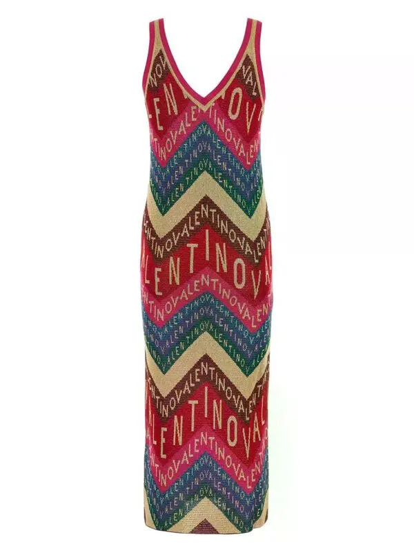 Valentino Garavani Chevron Lurex Dress