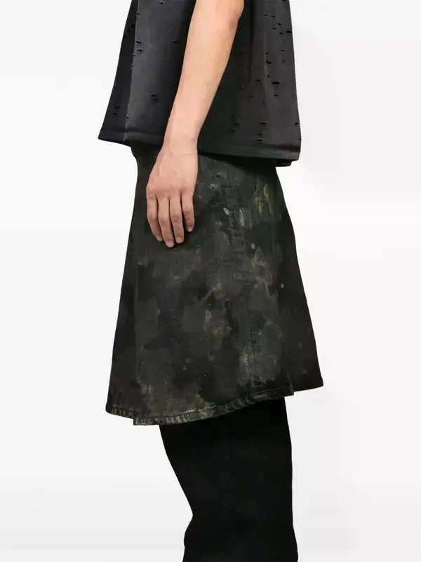 FILTH Bleached-effect Wrap Skirt