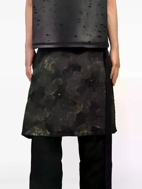 FILTH Bleached-effect Wrap Skirt