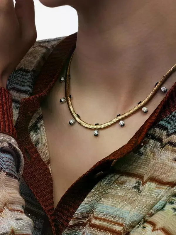 Nikos Koulis Feeling Diamond And Enamel Necklace