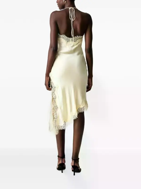 Bardot Lace-trim Asymmetric Mini Dress