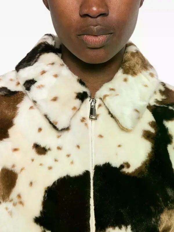 VALENTINI 1972 Cow-print Faux Fur Jacket