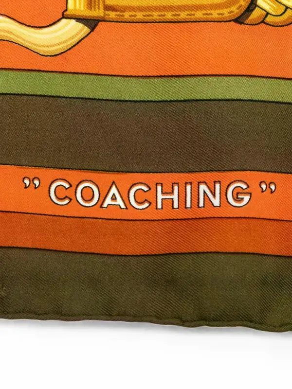 Hermès 20th Century Coaching Silk Scarf 90 Scarves - Brown