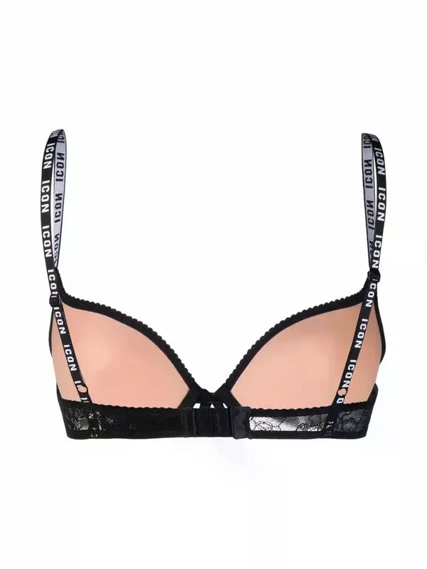 Dsquared2 Icon-strap Lace Bra - Black