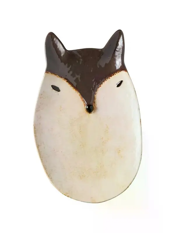 CU I SEEYOU Fox-motif Ceramic Plate - Neutrals