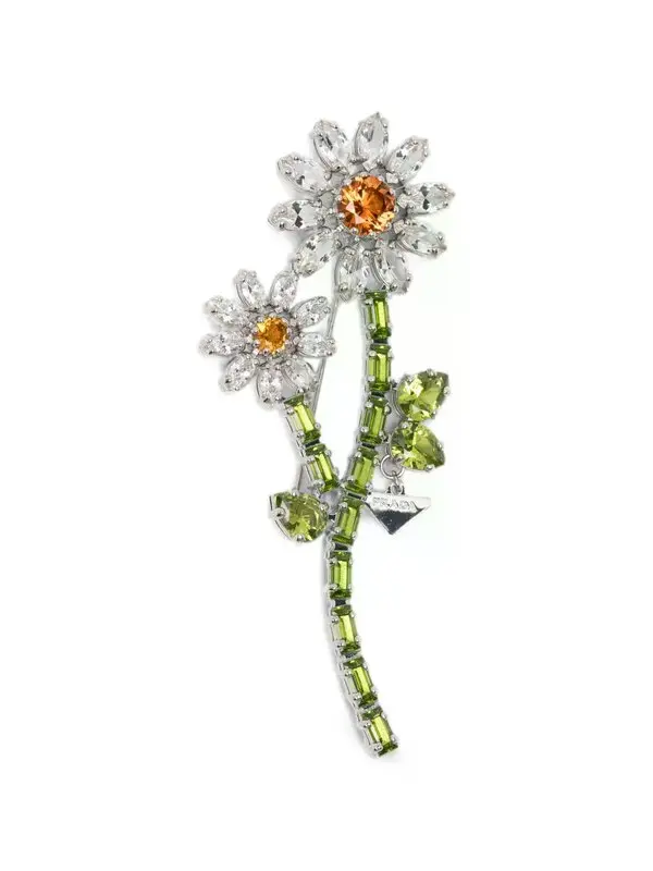 Prada Floral Brooch - Silver