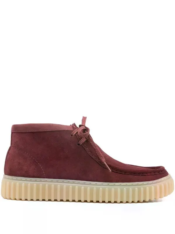 Clarks Torhill Hi Lace-up Leather Boots - Red