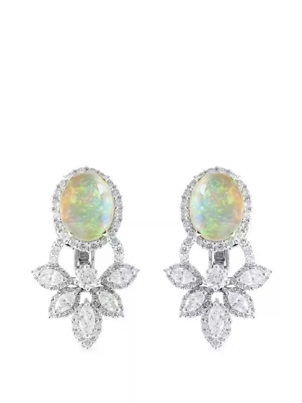 Yeprem Opal And Diamond Earrings - Silver