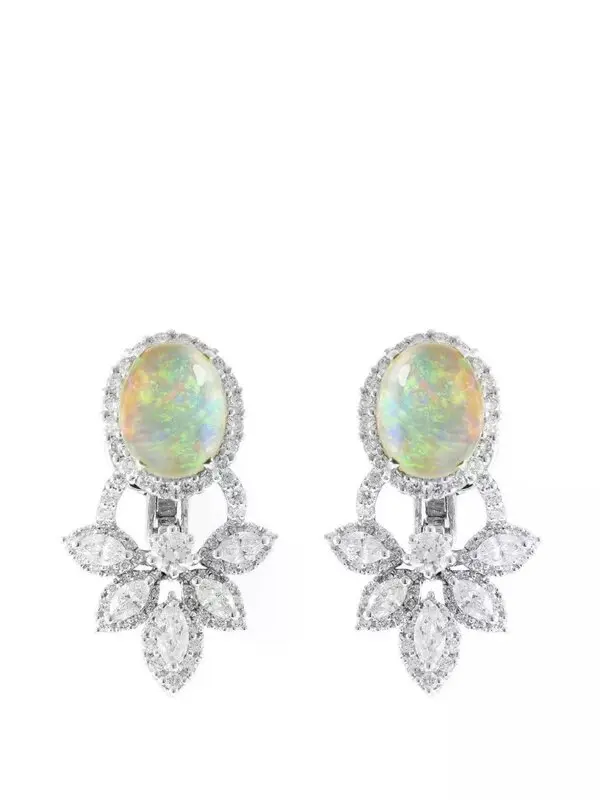 Yeprem Opal And Diamond Earrings - Silver