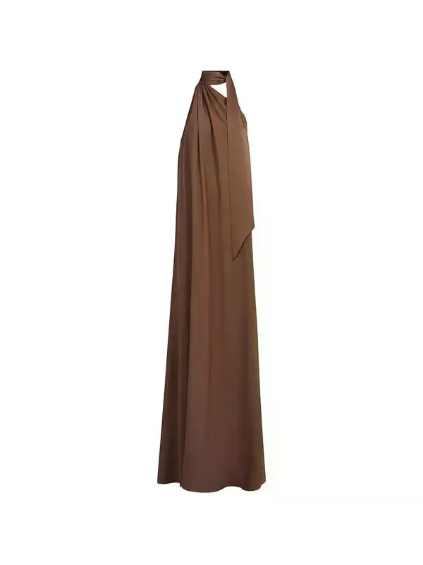 TALLER MARMO Halterneck Tie-fastening Dress - Brown