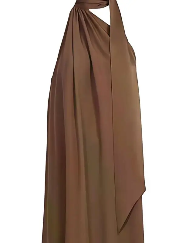 TALLER MARMO Halterneck Tie-fastening Dress - Brown