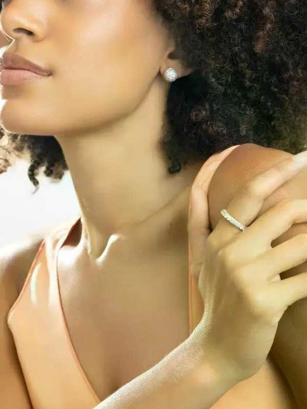 GRAZIELA Diamond Three-sided Band Ring