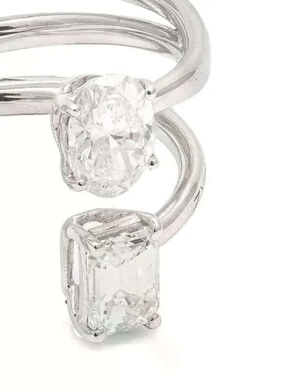 ZYDO 18k White Gold Diamond Open Ring - Silver