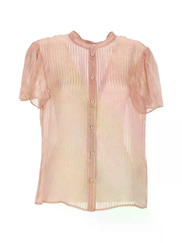 KRISTINA TI Sheer Silk Blouse - Neutrals