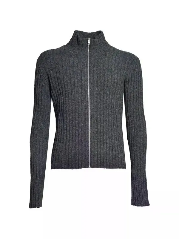 JIL SANDER Ribbed-knit Zip-up Sweater