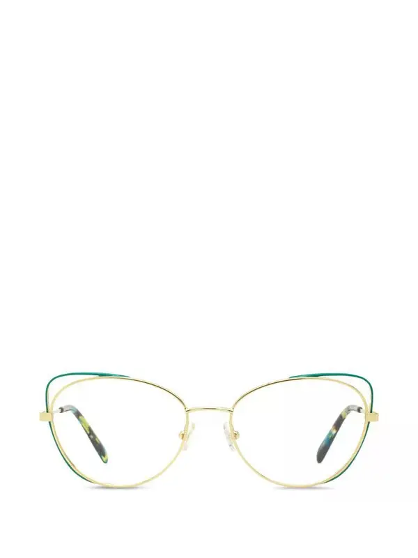 Emilio Pucci Floating Rim Oval Eyeglasses - Gold