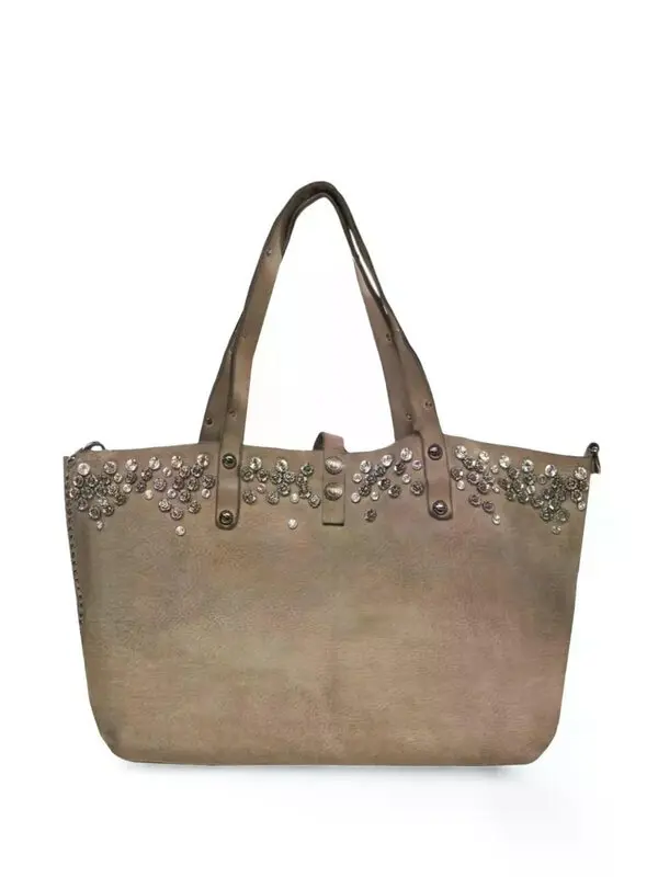 CAMPOMAGGI Bella Crystal-embellished Studded Tote Bag - Grey