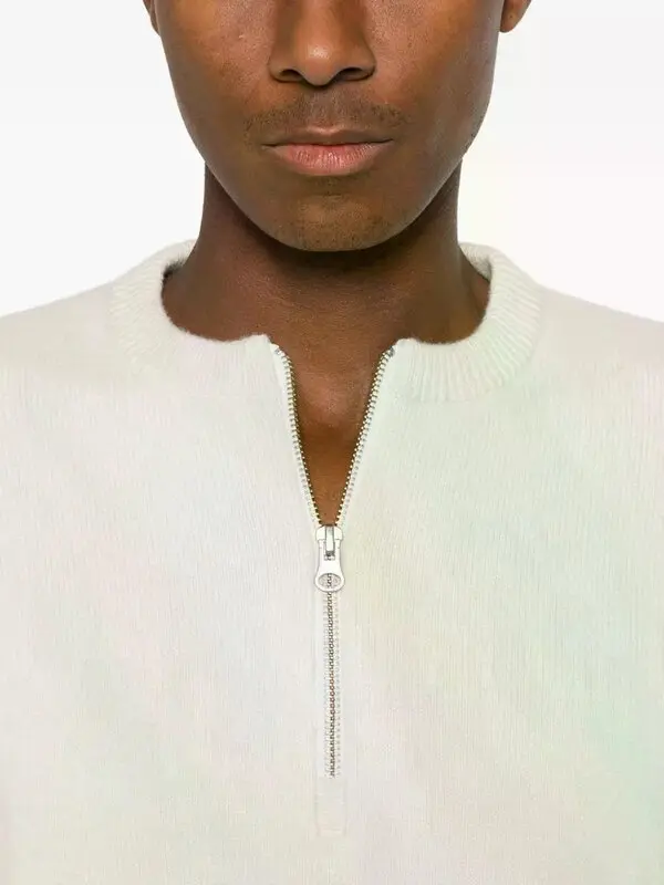 Extreme Cashmere Half-zip Drop-shoulder Sweater - Neutrals