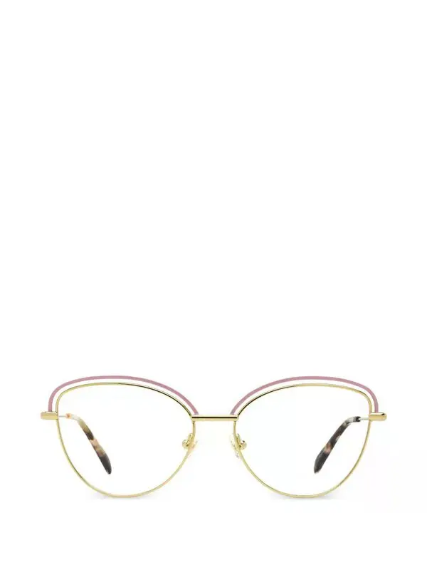 Emilio Pucci Enamel-accent Butterfly-frame Eyeglasses - Gold