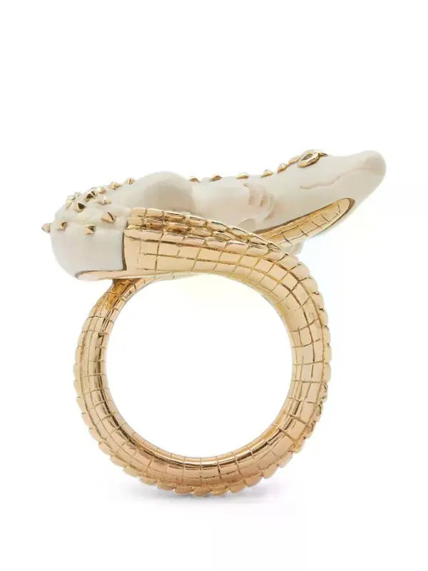 BIBI VAN DER VELDEN Alligator Twist Ring With Tsavorite And Mammoth Tusk
