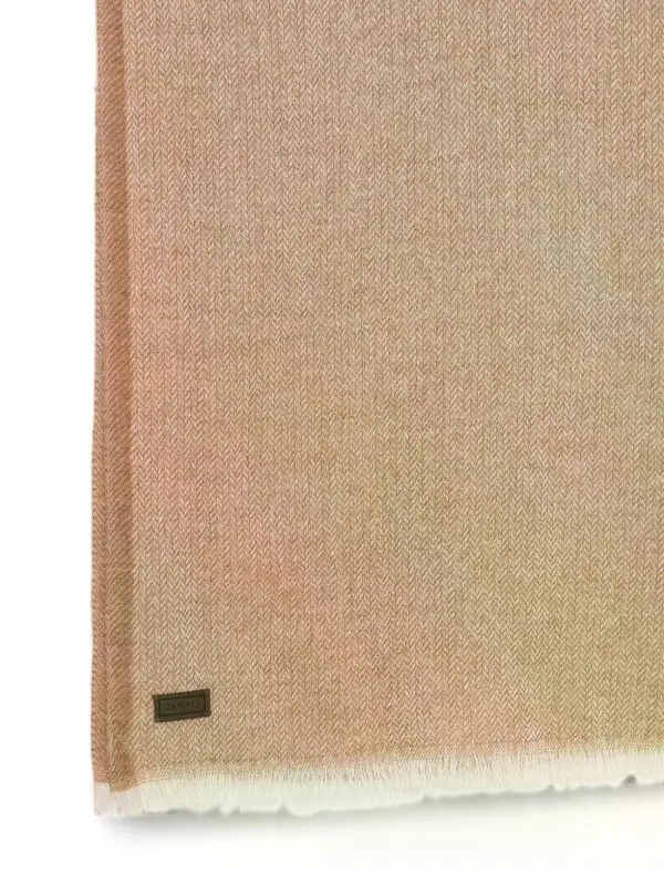 Canali Herringbone Frayed-edge Scarf