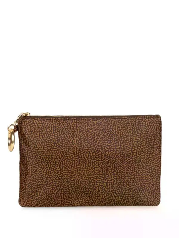Borbonese Animal-print Logo-plaque Clutch Bags - Brown