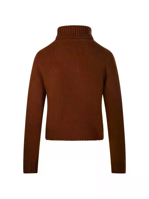 BEYOU Roll-neck Ribbed-trim Jumper