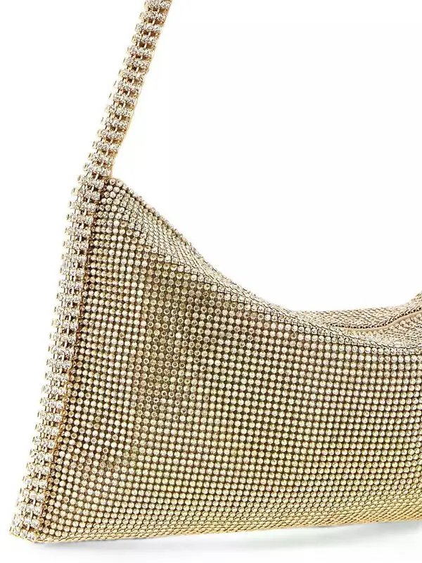Benedetta Bruzziches Rhinestone Mesh Shoulder Bag - Gold